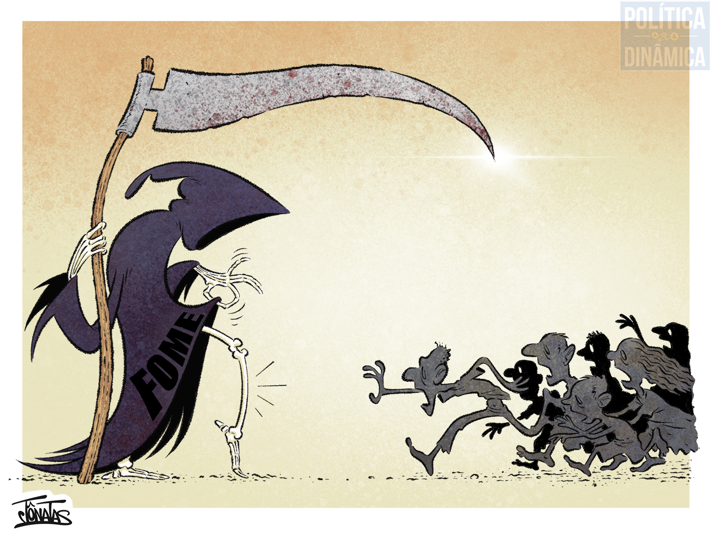FOME NO BRASIL - Jônatas Charges - Política Dinâmica