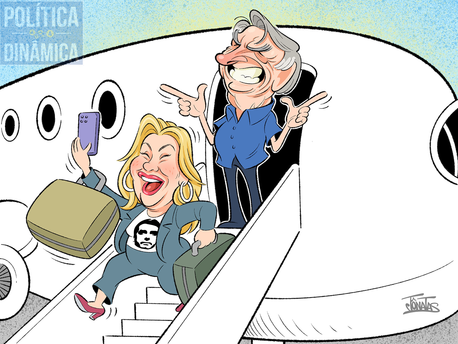 BOLSONARO VOLTA AO BRASIL - Jônatas Charges - Política Dinâmica