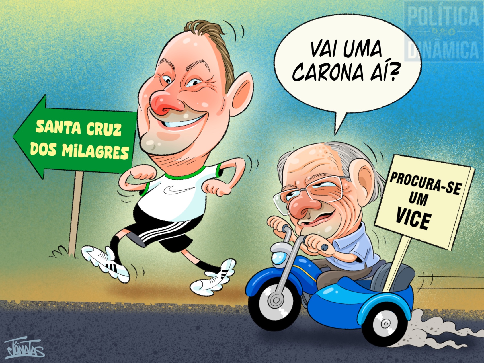 OPÇÃO DE VICE NA PISTA - Jônatas Charges - Política Dinâmica