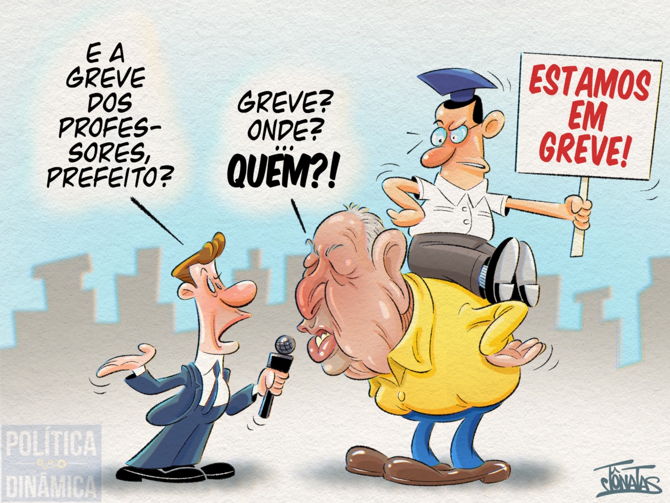 O DOUTOR JÁ TEM CONHECIMENTO? - Jônatas Charges - Política Dinâmica